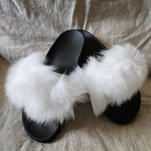 Shoes | White Genuine Fur Slides | Poshmark